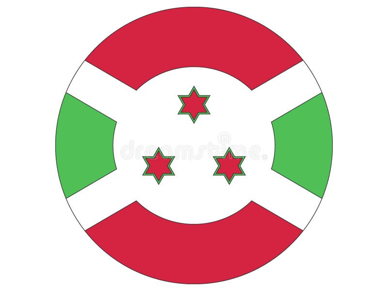 Round Flag of Burundi stock vector. Illustration of pride - 133398183