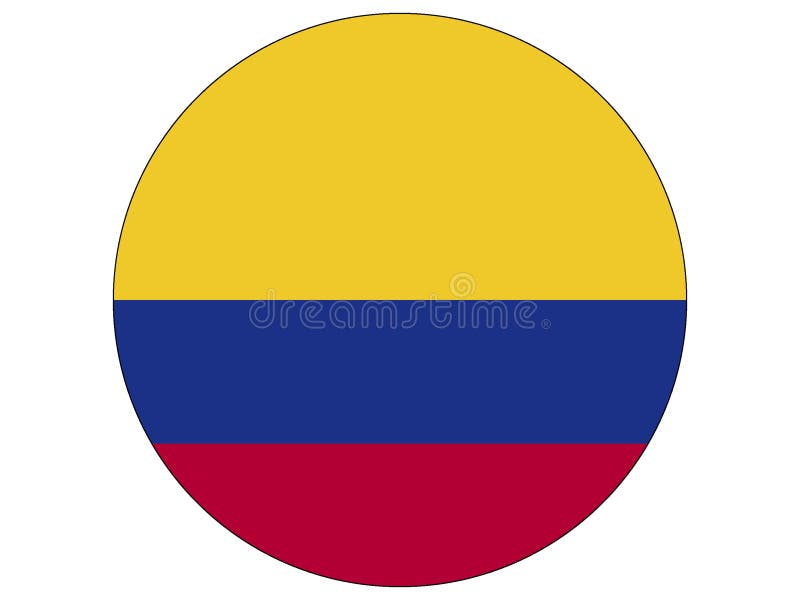 Round flag of Colombia stock vector. Illustration of flag - 131005065