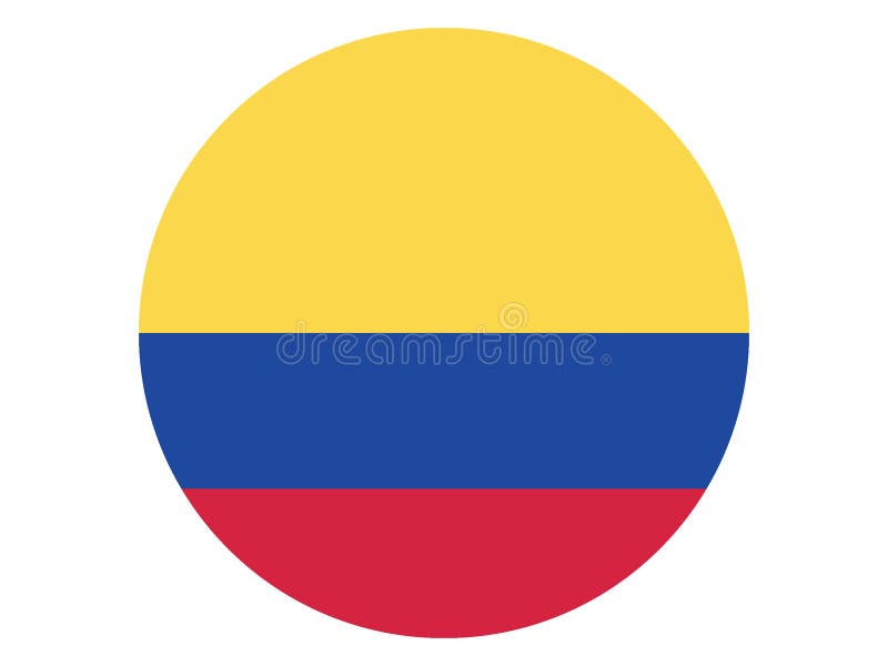 Round flag of Colombia stock vector. Illustration of vector - 134372735