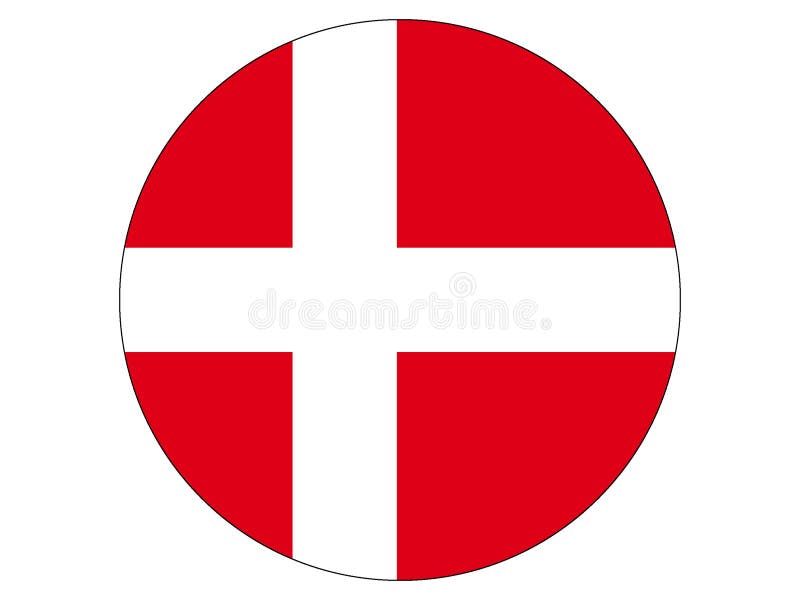 Round flag of Denmark stock vector. Illustration of border - 131008386