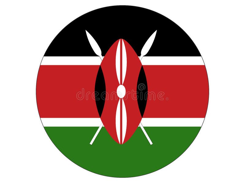 Round Flag of Kenya stock vector. Illustration of cape - 134105805