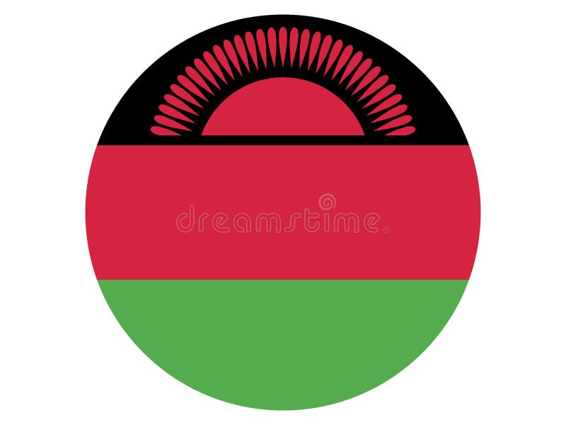 Round Flag of Malawi stock vector. Illustration of dominica - 134264883