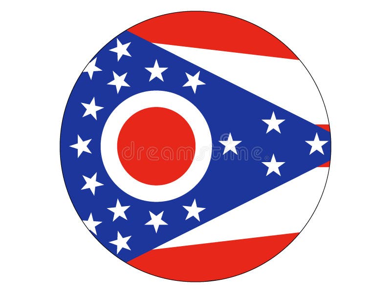Round Flag of USA State of Ohio Stock Vector - Illustration of isolated ...
