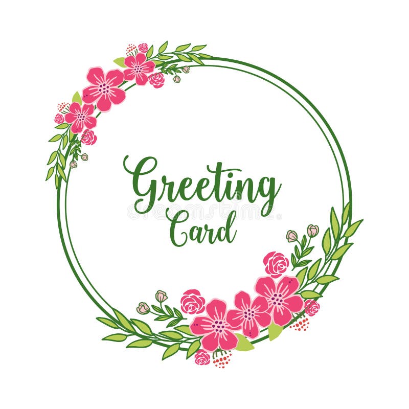 Vector Illustration Round Flower Frame for Greeting Card Template Stock ...