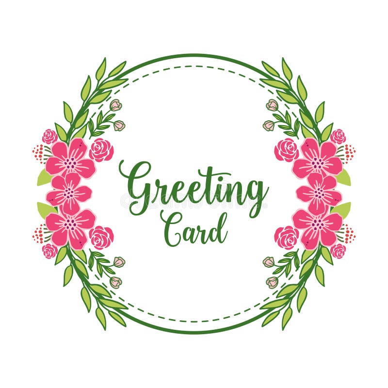 Vector Illustration Round Flower Frame for Greeting Card Template Stock ...