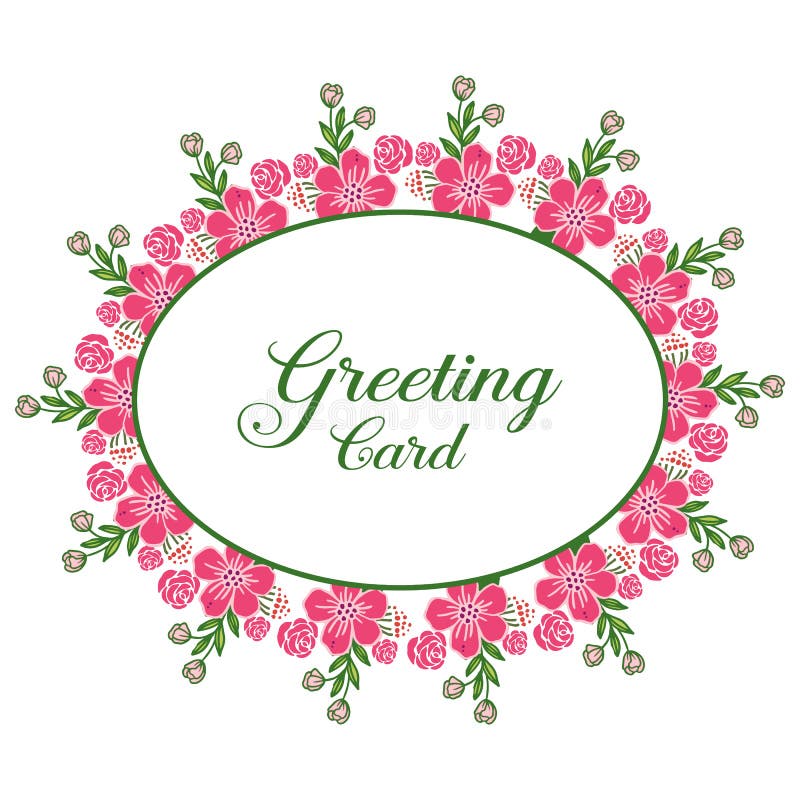 Vector Illustration Round Flower Frame for Greeting Card Template Stock ...