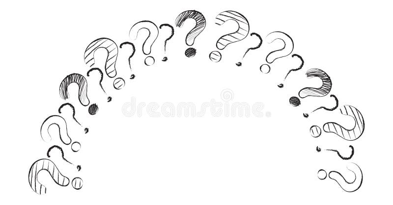 Hand Drawn Round Frame Questions Stock Vector - Illustration of mark ...