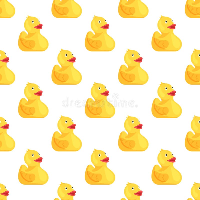 Vector Illustration Rubber Duck Pattern. Yellow Rubber Ducks Abstract ...