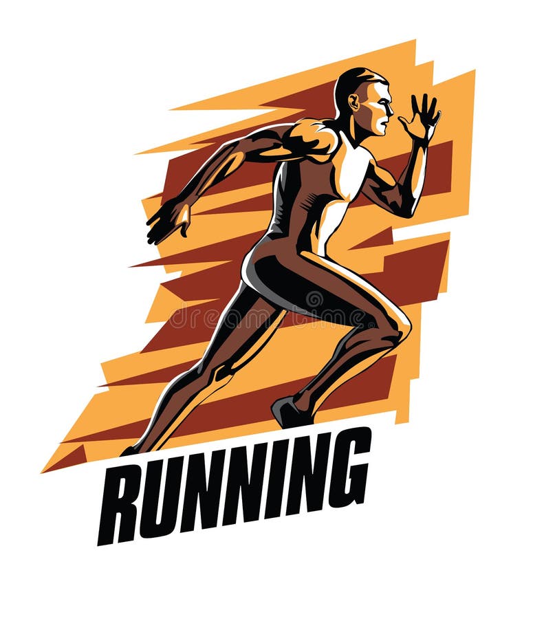 Illustration of Runner on a Abstract Background. Running Poster Stock ...