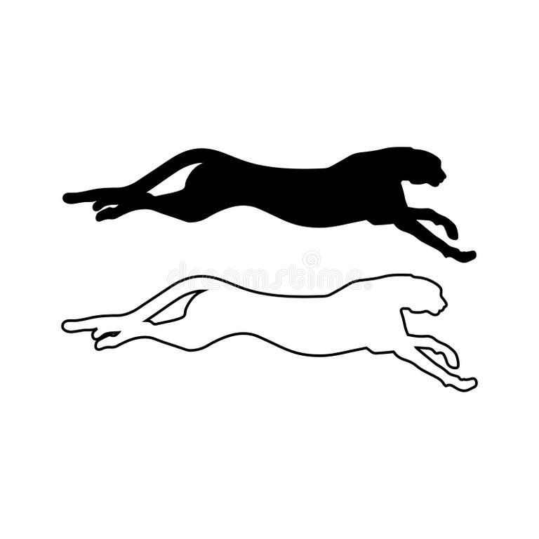 Leopard Outline Running Vector Stock Illustrations – 516 Leopard ...