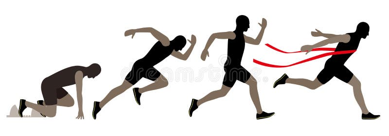 Vector Illustration of Running; Motion Exposure Shot Stock Vector ...