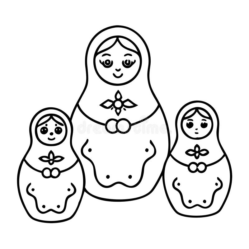 Vector Illustration Russian Matryoshka Nesting Dolls Traditional Art ...