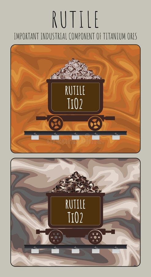 Vector Illustration of Rutile. ORE for INDUSTRIAL PRODUCTION of ...