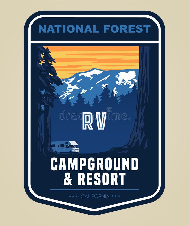 Vector Illustration Rv Resort Logo. Retro Badge Stock Vector ...