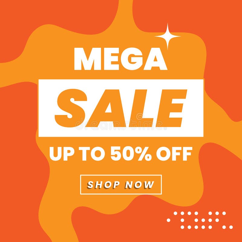 Vector Illustration Mega Sale Banner Template. Simple Style Stock ...