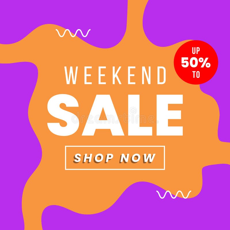 Vector Illustration Weekend Sale Banner Template.simple Style Stock ...