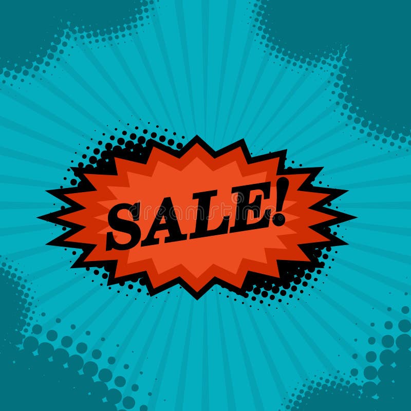 Vector Illustration of Sale in Comics Retro Style Stock Vector ...