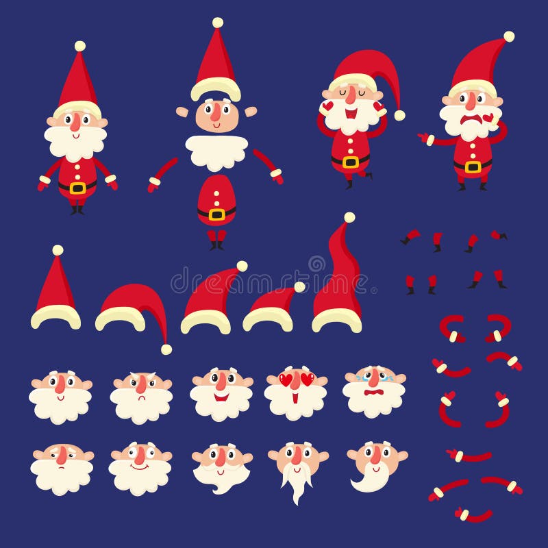 Vector Illustration Santa Claus Set for Animation Stock Vector ...