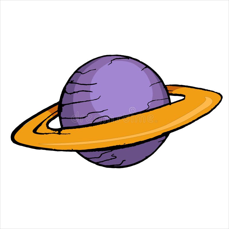 Saturn Planet Icon in Cartoon Style on a White Background Stock Vector ...