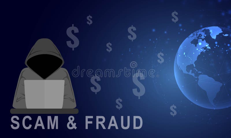 Vector Illustration of Scam and Fraud. Cybersecurity and Cyber Crime ...