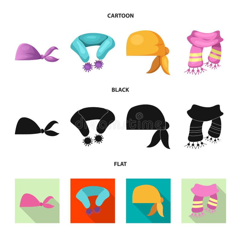 Vector Design of Scarf and Shawl Logo. Set of Scarf and Accessory Stock ...