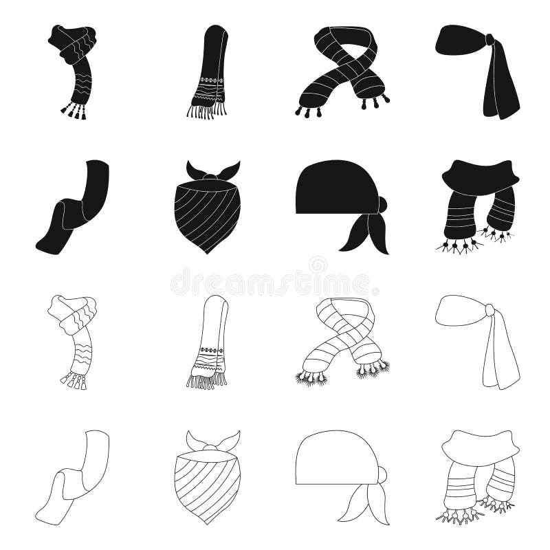 Vector Design of Scarf and Shawl Logo. Collection of Scarf and ...