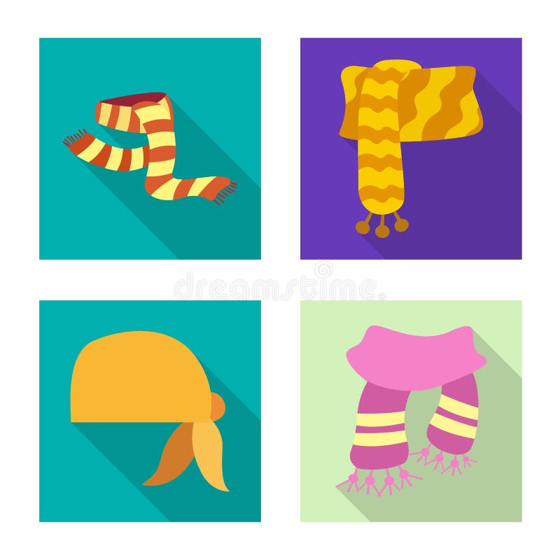 Vector Illustration of Scarf and Shawl Logo. Collection of Scarf and ...