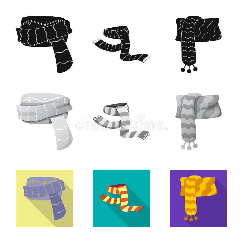 Vector Illustration of Scarf and Shawl Logo. Collection of Scarf and ...