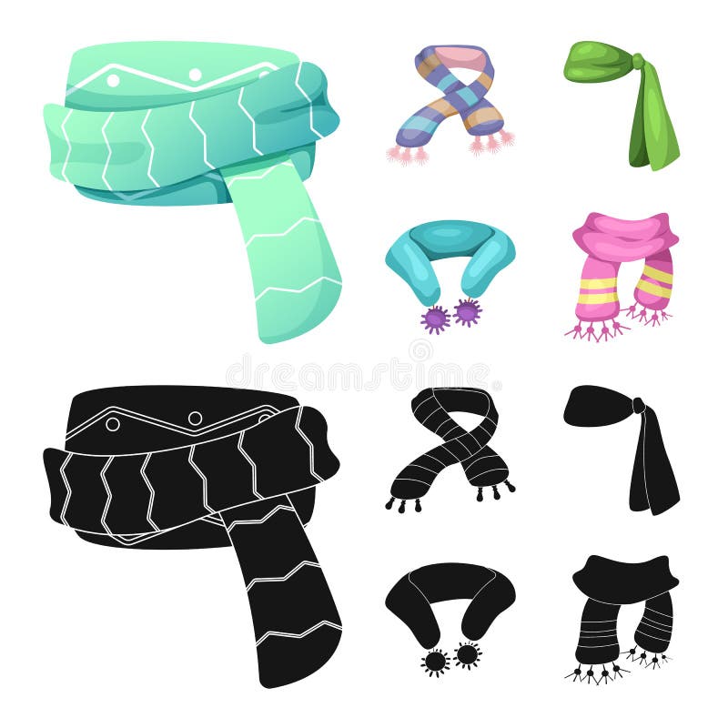 Vector Illustration of Scarf and Shawl Logo. Set of Scarf and Accessory ...