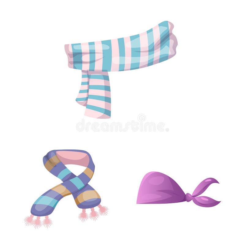 Vector Design of Scarf and Shawl Icon. Collection of Scarf and ...