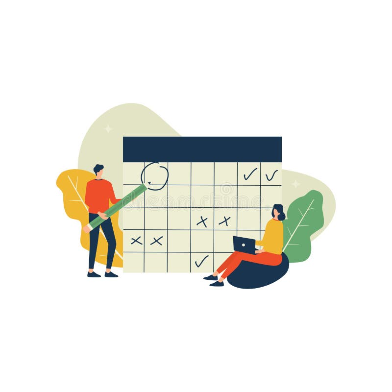 Vector Illustration. Schedule Management Concept Stock Vector ...