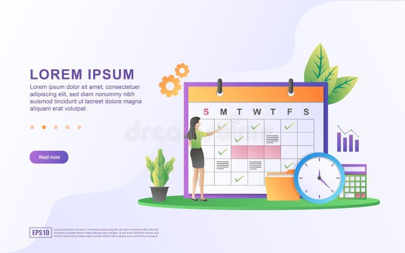 Vector Illustration of Scheduling and Planning with Schedule and Agenda ...