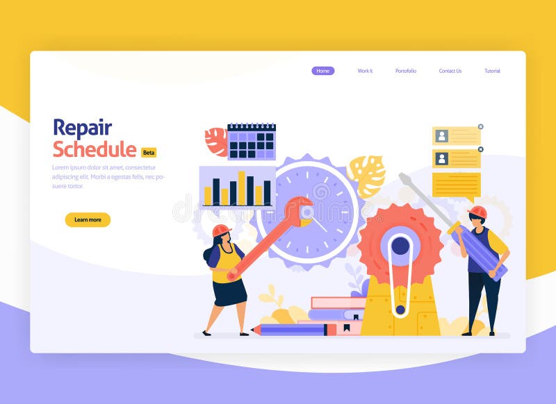 Vector Illustration for Scheduling of Repair and Maintenance of ...