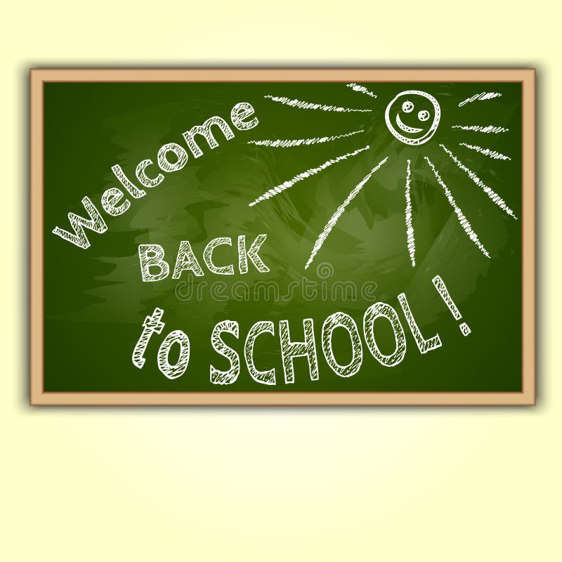 Vector Illustration of School Blackboard with Back Stock Vector ...