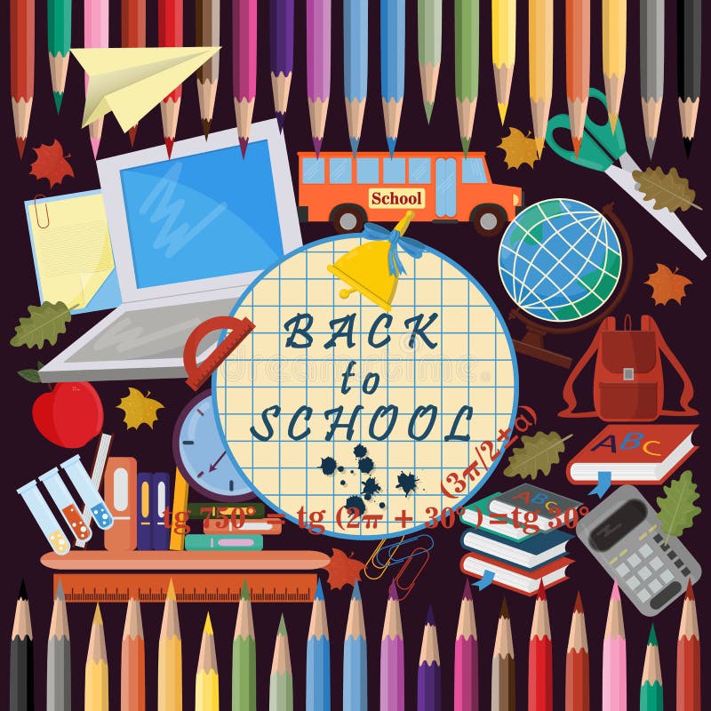 Illustration_3_on the School Theme, Design of School Subjects an Stock ...