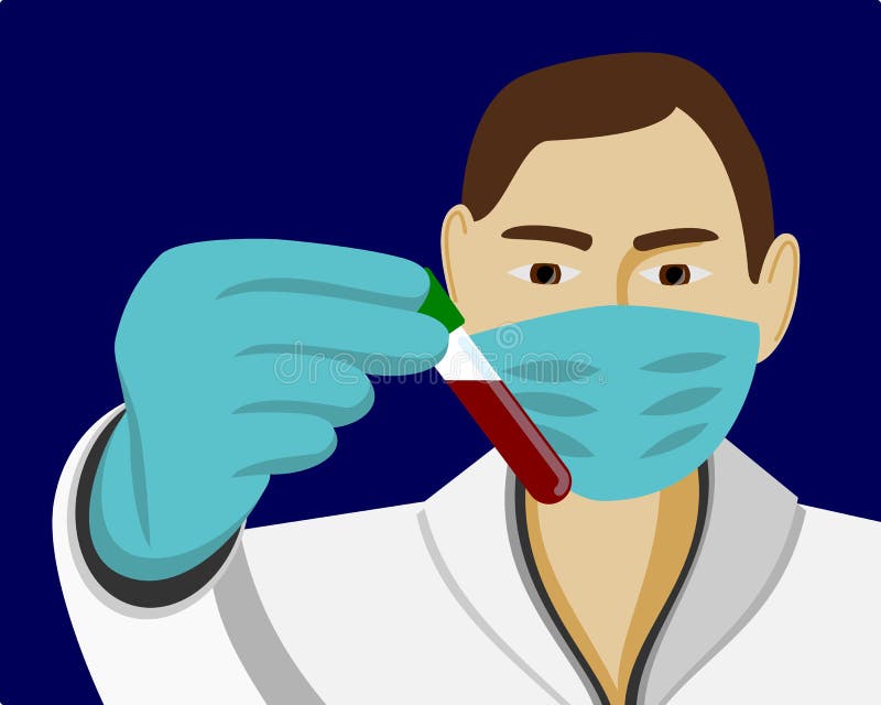 Vector Illustration Of A Scientist With A Test-tube Where He Has ...