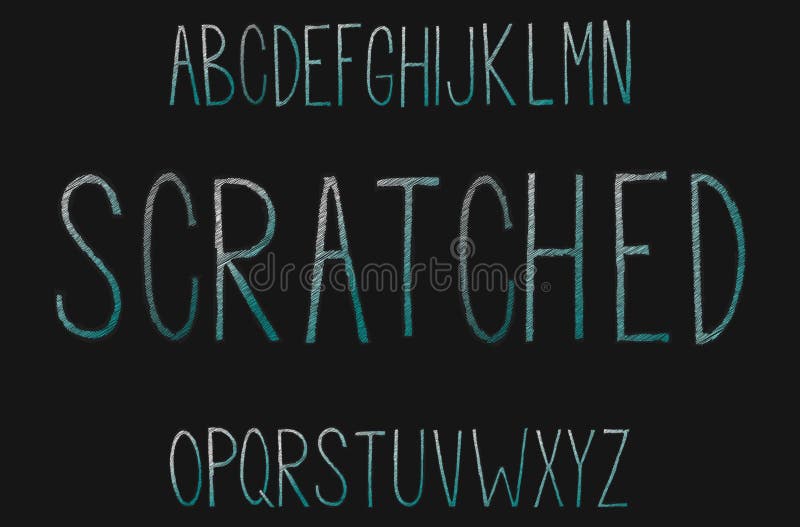 Scratched Font Style Alphabet, Vector Illustration Stock Vector ...