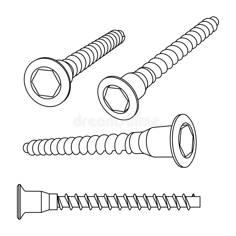 Vector Illustration of Screws Stock Vector - Illustration of ...