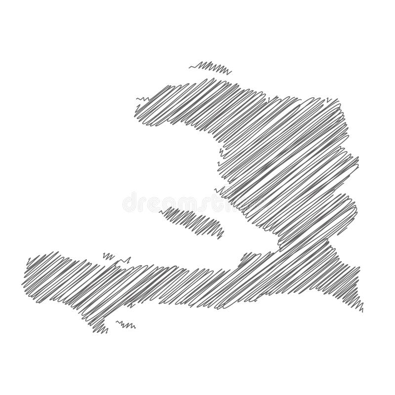 Vector Illustration of Scribble Drawing Map of Haiti Stock Vector ...