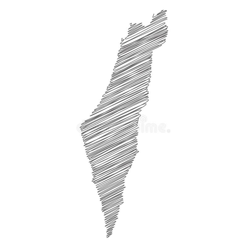 Vector Illustration of Scribble Drawing Map of Israel Stock Vector ...