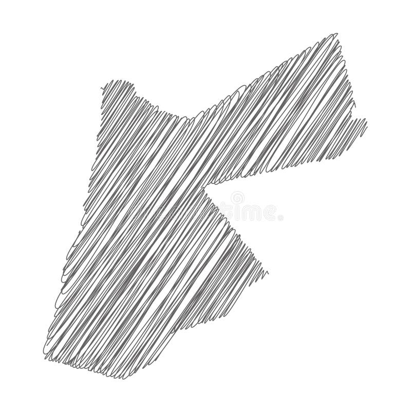 Vector Illustration of Scribble Drawing Map of Jordan Stock Vector ...