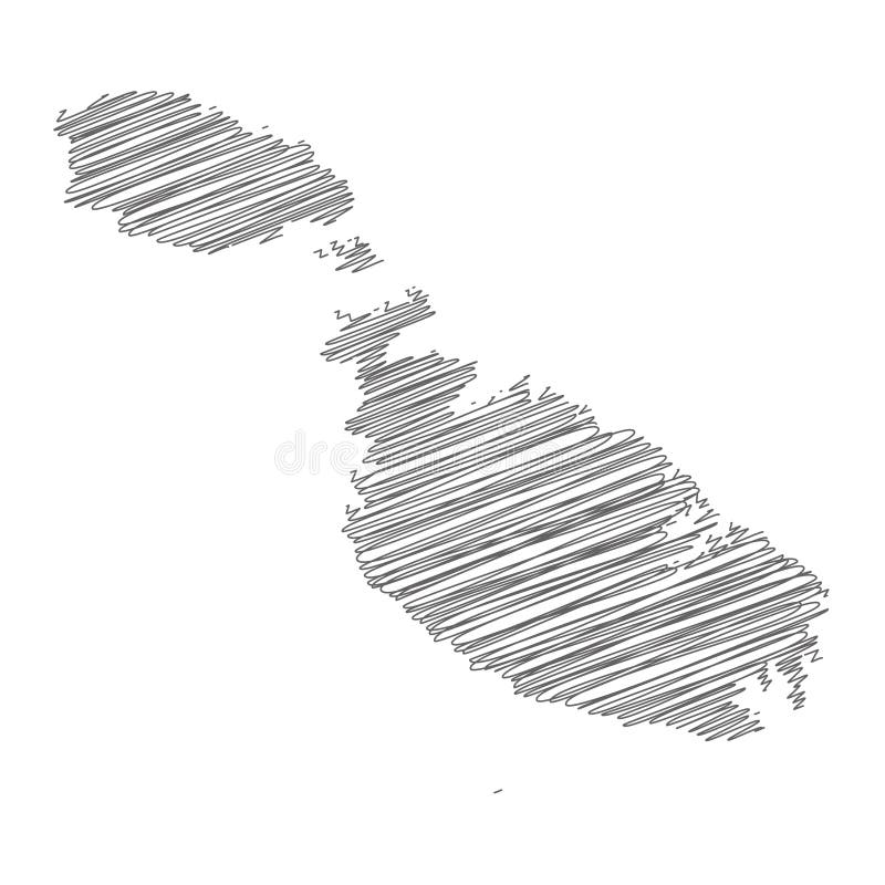 Vector Illustration of Scribble Drawing Map of Malta Stock Vector ...