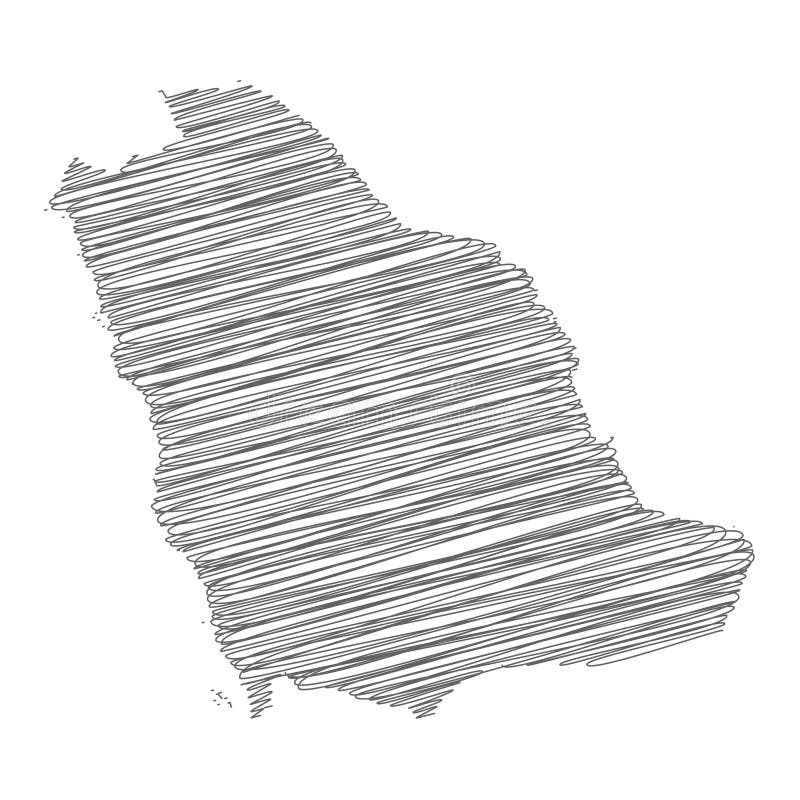 Vector Illustration of Scribble Drawing Map of Saudi Arabia Stock ...
