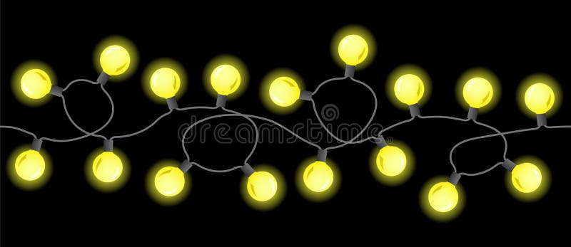 Seamless Chains of Lights on Black Background Stock Vector ...