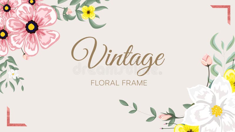 Floral Frame in Spring for Wedding, Anniversary, Birthday and Party ...