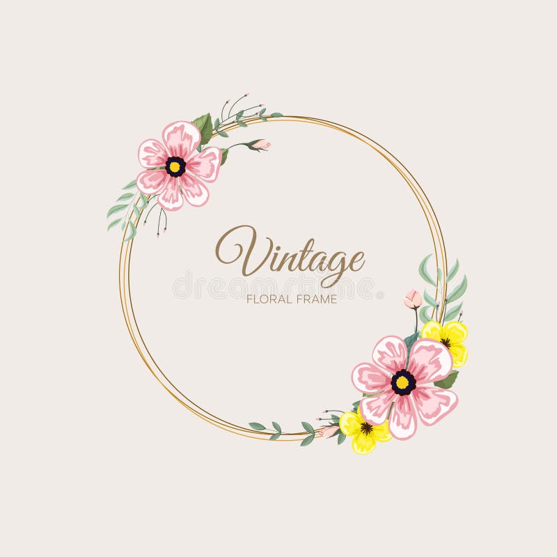 Floral Frame in Spring for Wedding, Anniversary, Birthday and Party ...