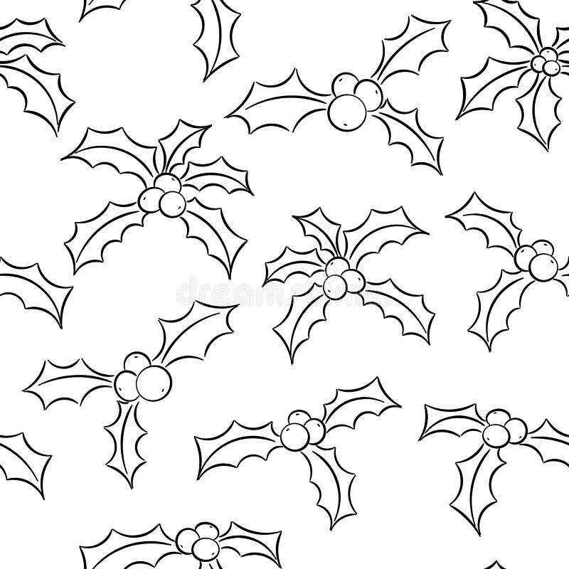 Seamless holly pattern stock vector. Illustration of decorative - 134109179