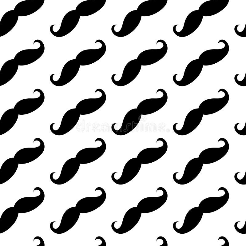 Seamless mustache pattern stock vector. Illustration of head - 35342626