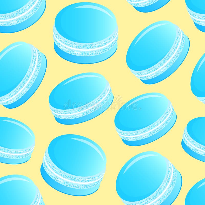 Pattern with Blue Macaroons Stock Vector - Illustration of colorful ...