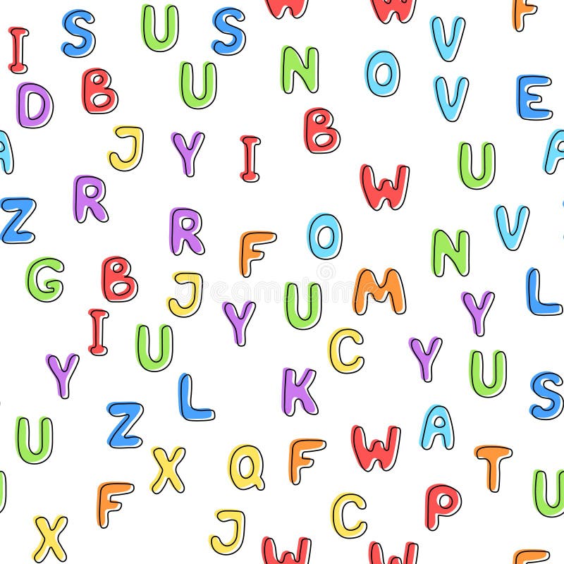 Seamless Pattern of Colorful English Letters Stock Vector ...